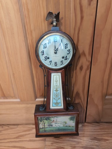 Antique 30" New Haven Clock Co "WHITNEY" Banjo Wall Clock 8 Day 1/2 ...