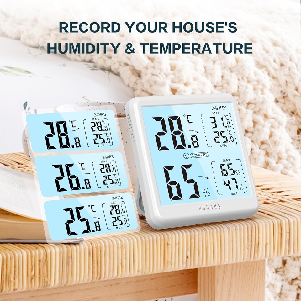 Compact Digital Hygrometer & Thermometer with Long Battery Life for ...