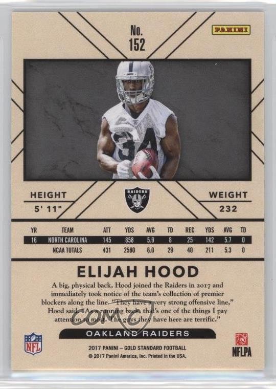 2017 Panini Gold Standard Rookies /79 Elijah Hood #152 Rookie RC | eBay