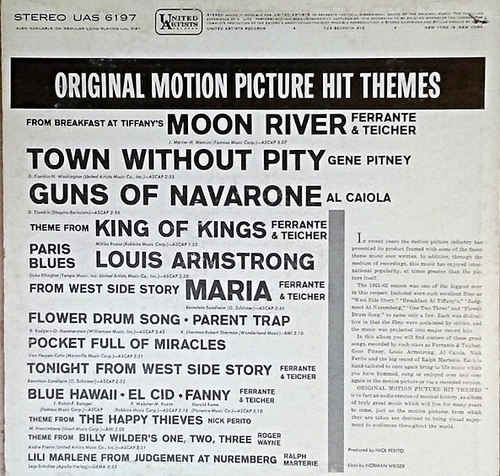 Original Motion Picture Hit Themes [Vinyl LP] Various Artists | eBay
