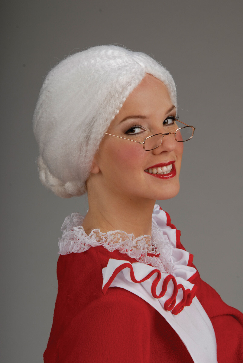 Rubies Womans White Mrs Santa Claus Wig Halloween Costume Accessory | eBay