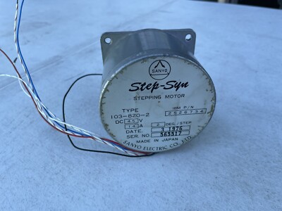 VINTAGE 1976 SANYO STEP-SYN STEPPING MOTOR TYPE 103-820-2 IBM PART ...