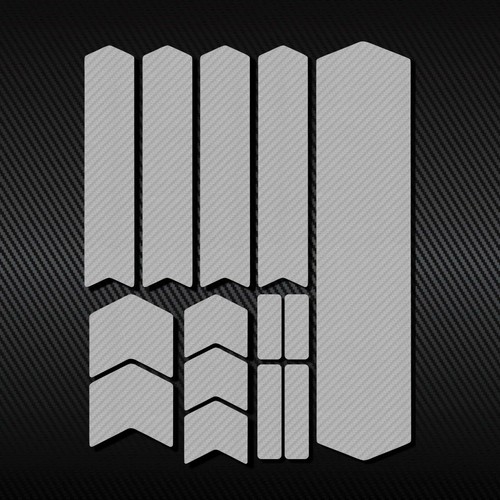 CARBON SILVER Bike Frame Protective Decals Stickers Mountain Bicycle ...