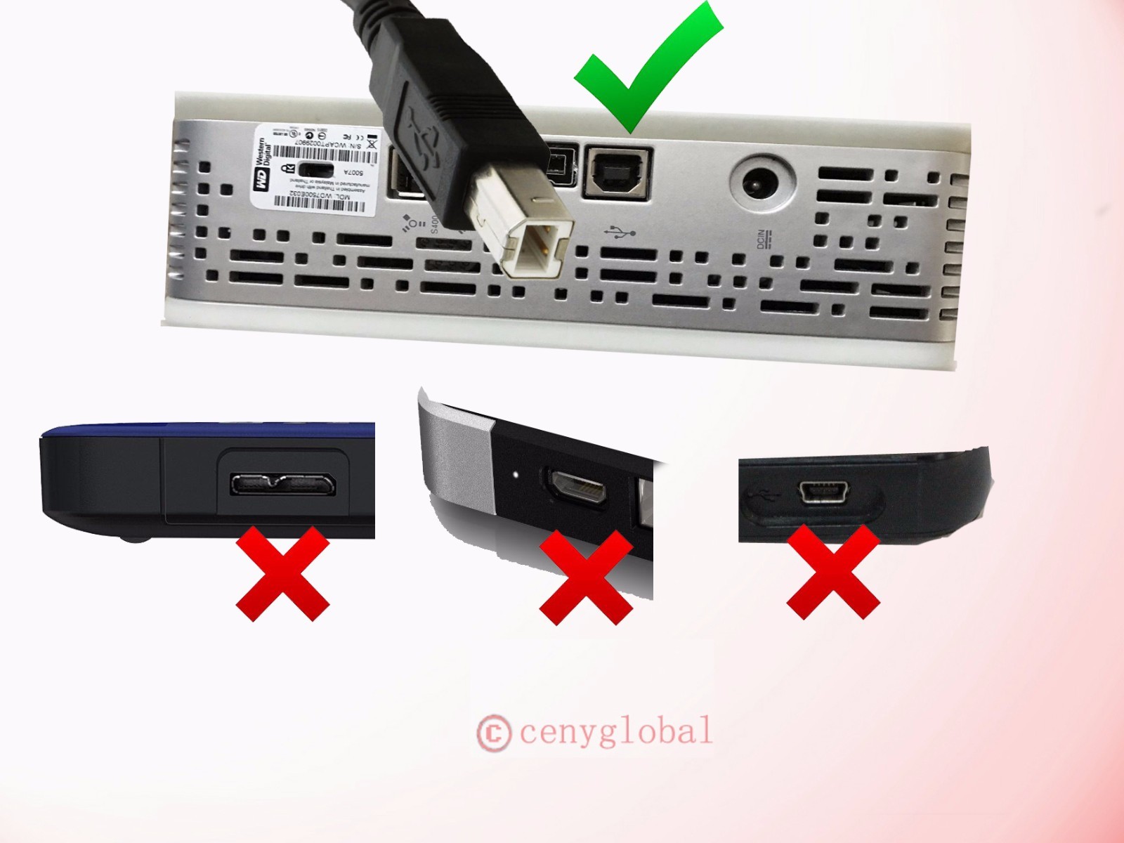 USB Cable For WD Elements WD10000EB035-01 R/N:B8G Hard Drive HDD Data ...