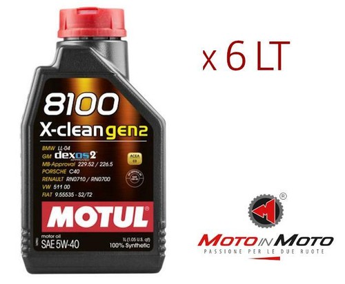HUILE MOTUL 8100 X-CLEAN GEN2 5W40 X 6 Litres LT 4666444463663 | eBay