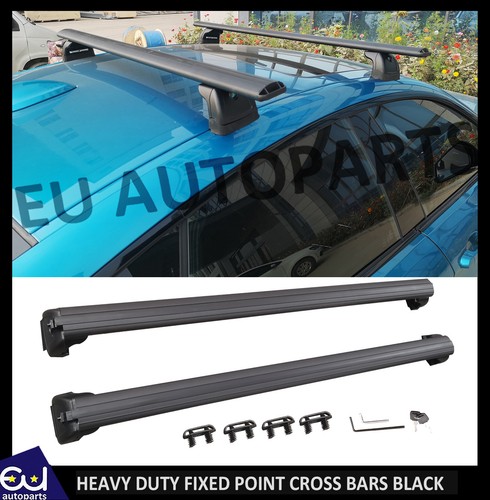 FOR BMW 5 SERIES F10 2010-16 CROSS BARS ROOF RAILS RACK BLACK FIXED ...