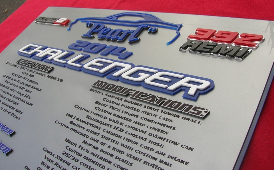 3D Car Show Sign Info Board Ford Dodge Mopar Chevy Custom Hot Rod Display | Cars