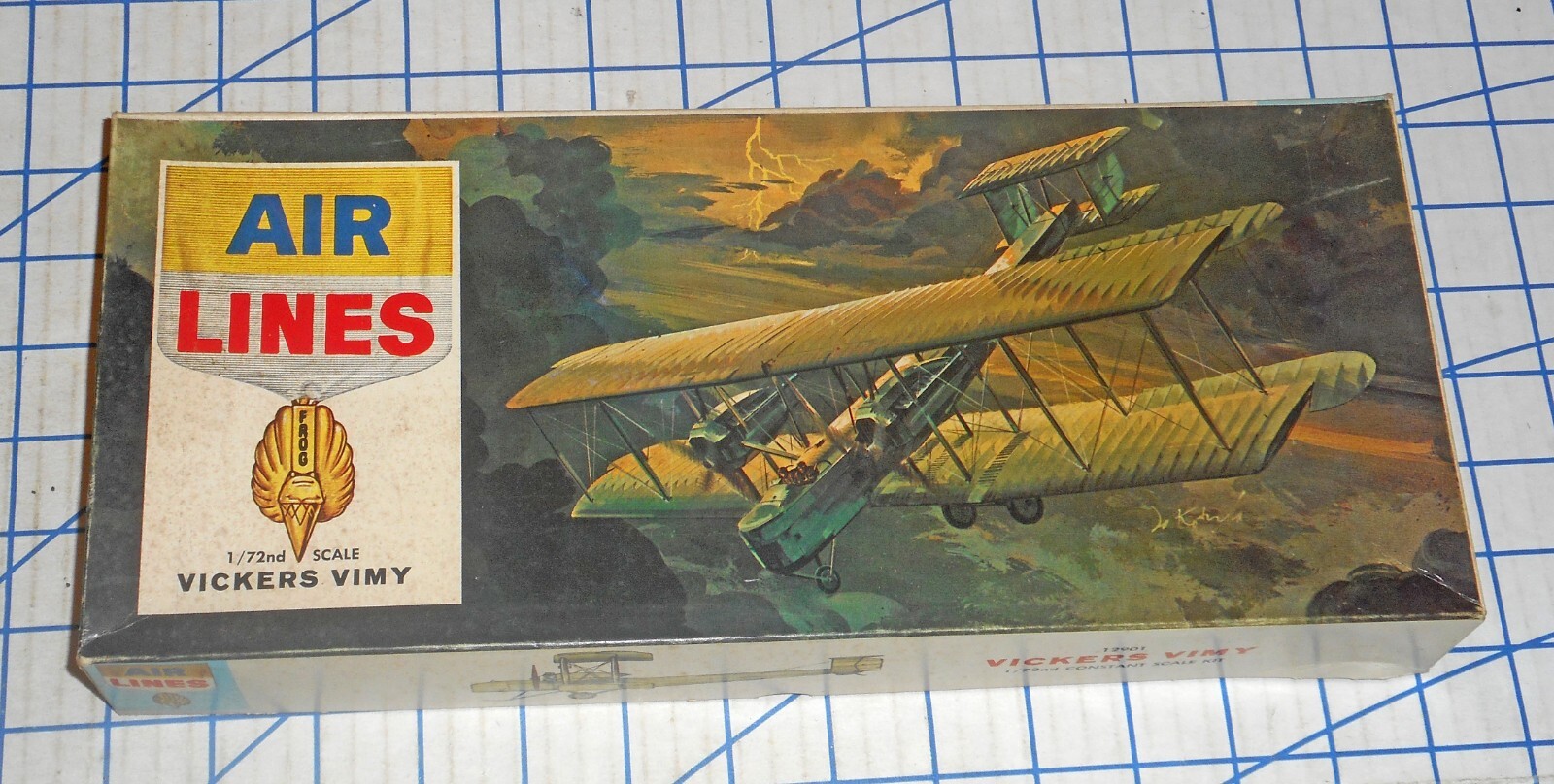 Vintage 1964 Air Lines 1:72 Scale Vickers Vimy WWI Bomber Kit 12901 Complete MIB | eBay