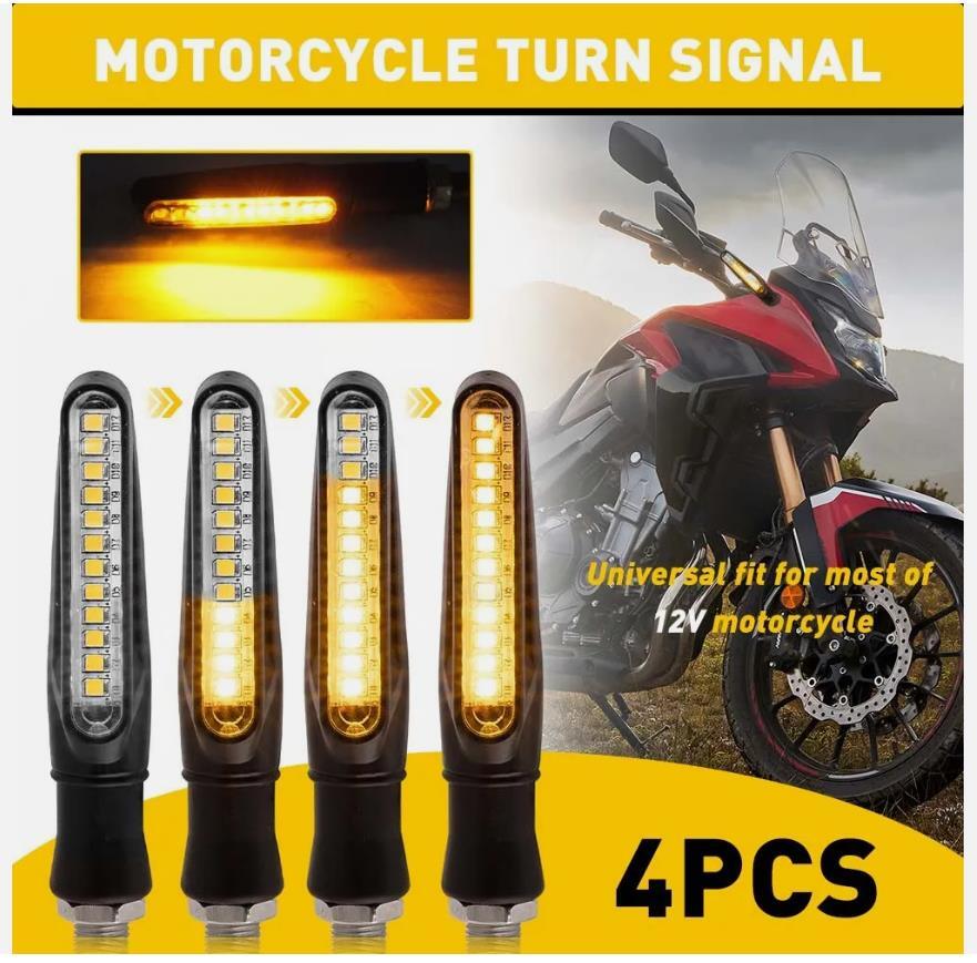 4PCS Universal Motorcycle LED Turn Signal Lights Blinker For Suzuki ...