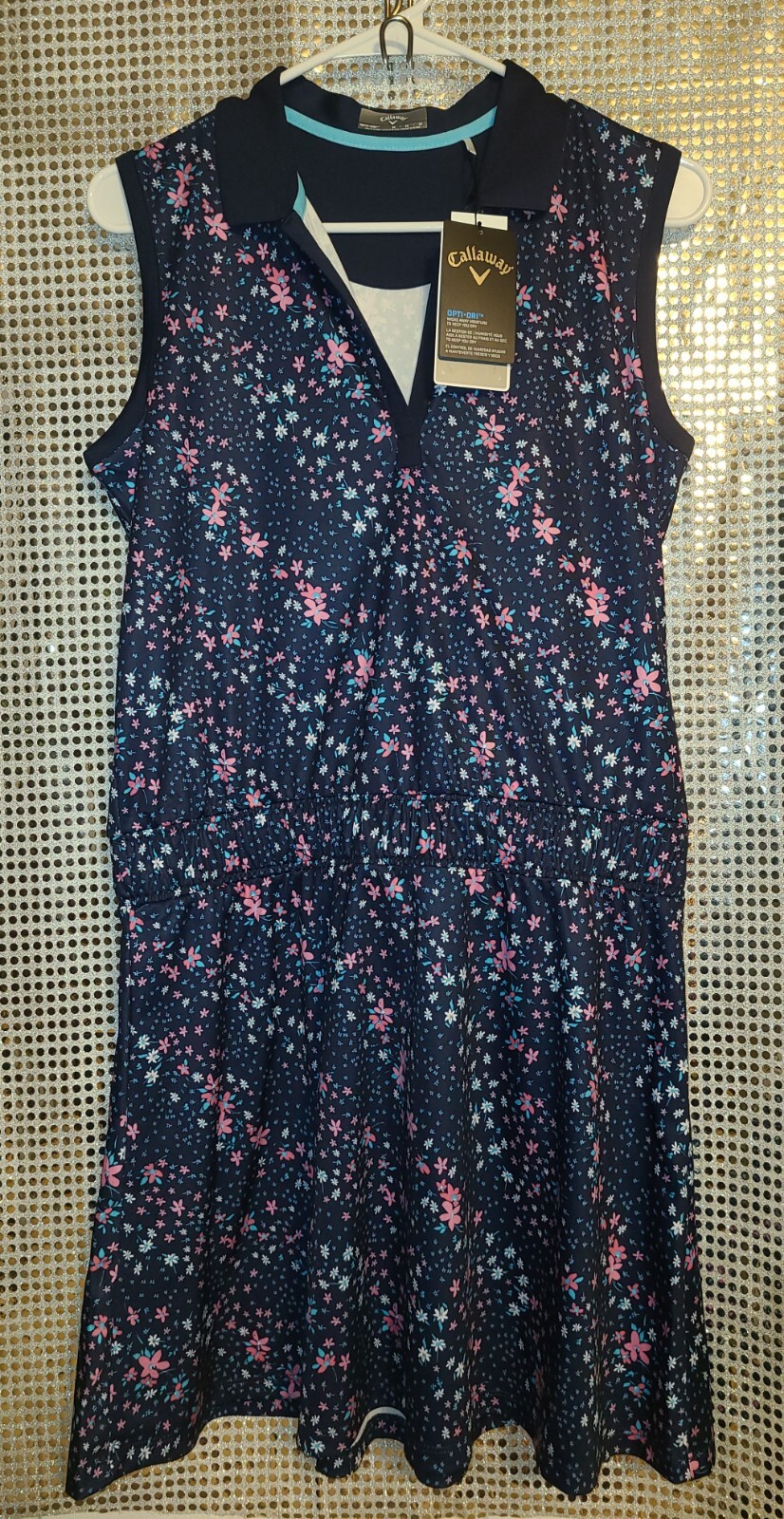 Callaway Golf Dress Opti Dri Women's SMALL Peacoat Navy Floral ...