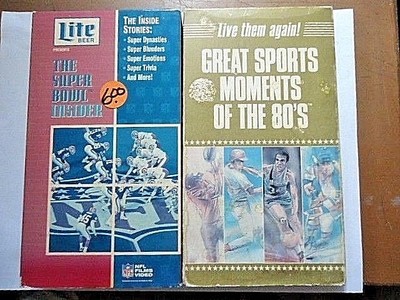 LOT OF 2 SPORTS VHS TAPES SUPER BOWL INSIDER, GREAT SPORTS MOMENTS OF ...