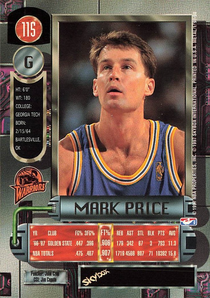 Mark Price 1997 Metal Universe #115 Golden State Warriors | eBay