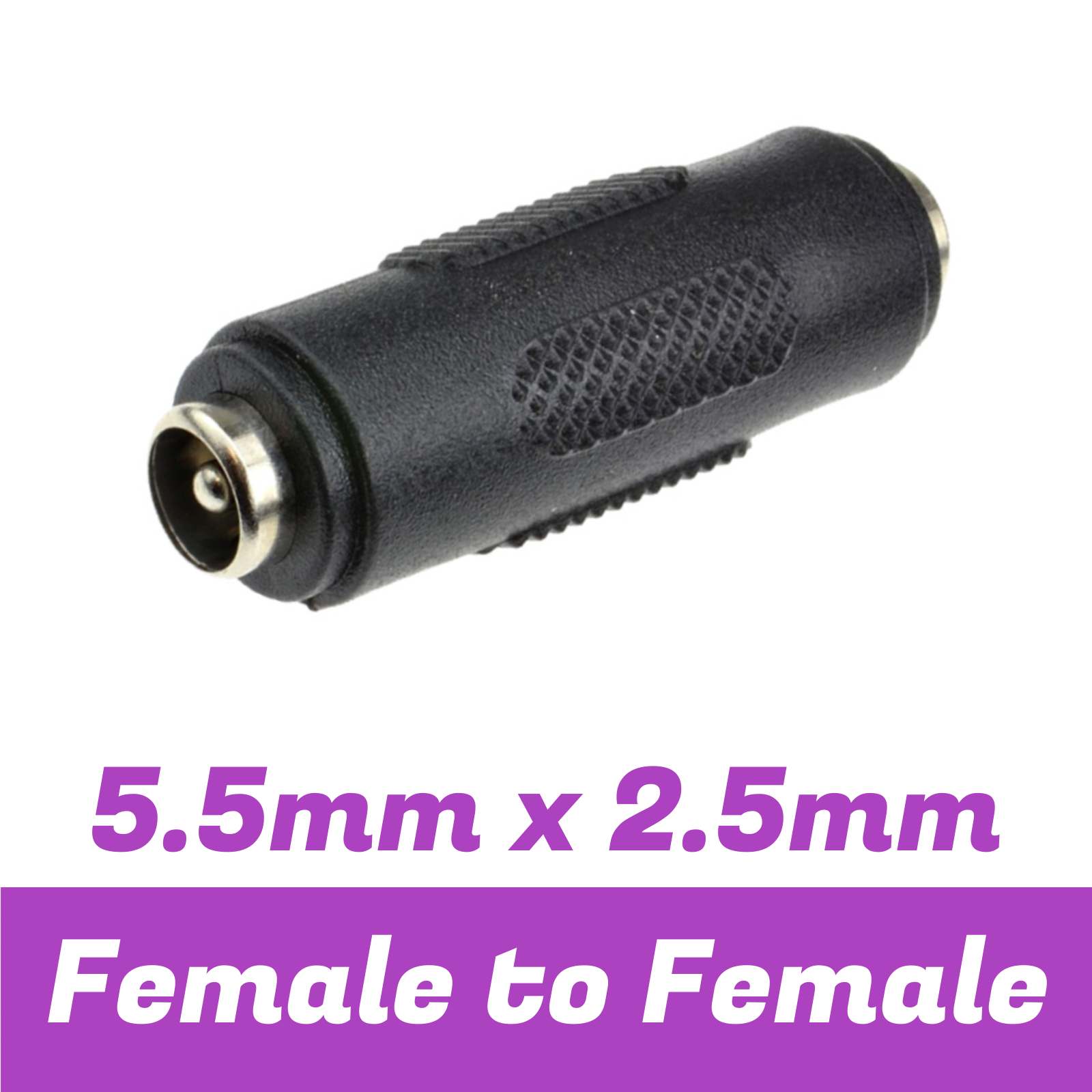 5.5mm x 2.5mm Female to 5.5 x 2.5mm Female Plug Jack DC Power Adapter ...