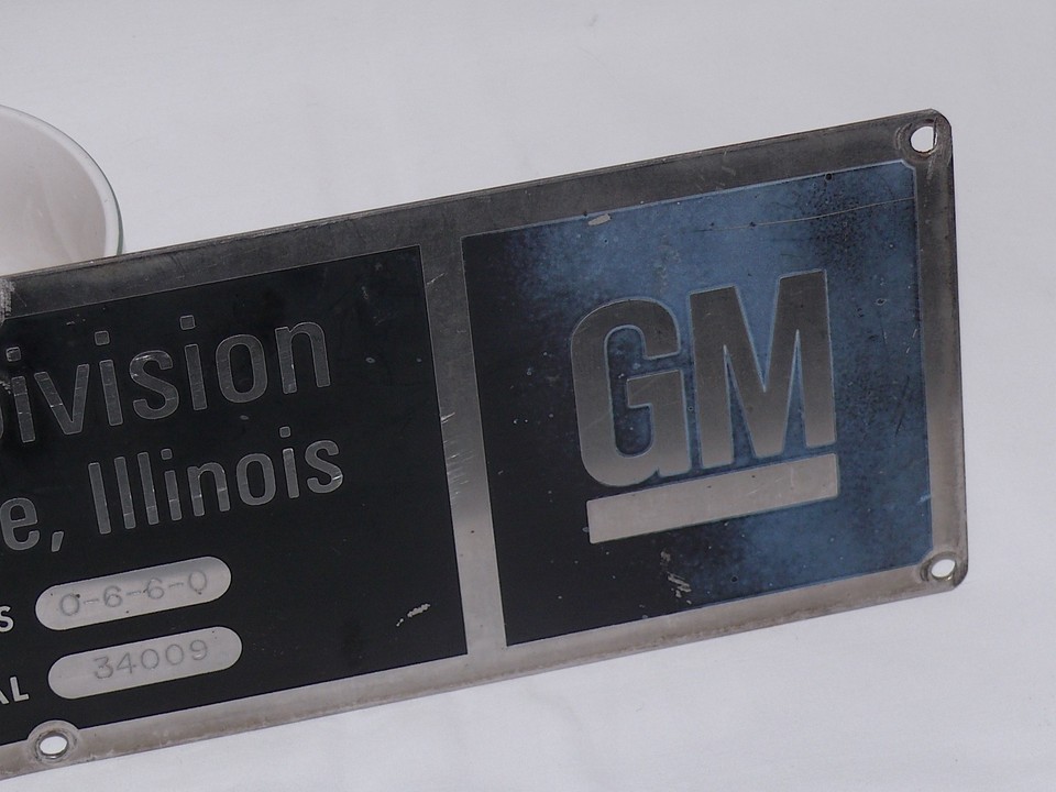 Vintage 1968 General Motors EMD Locomotive Builders Plate Southern ...
