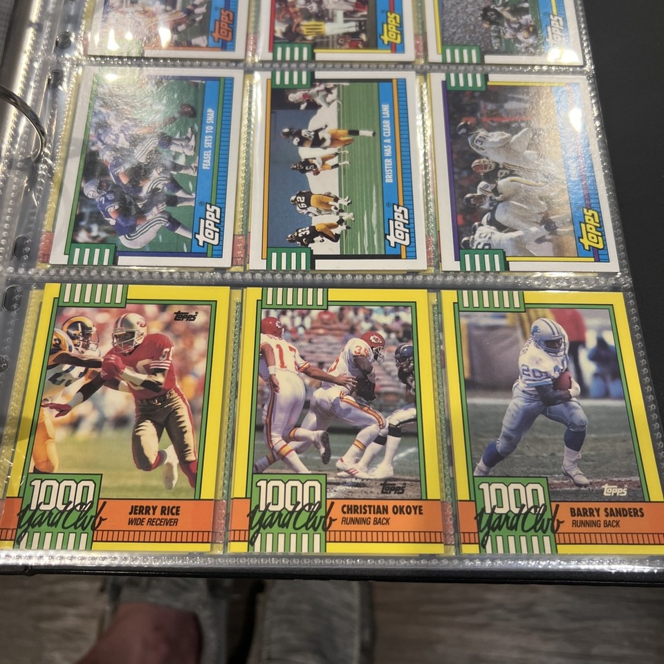 1990 NFL Topps Football Complete Set 1-528 With 1-30 1000 Yard Club Set ...