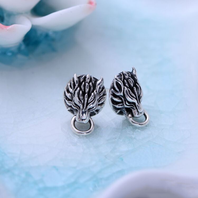 925 Sterling Silver FF7 FFVII Cloudy Cloud Strife Wolf Ear Stud ...