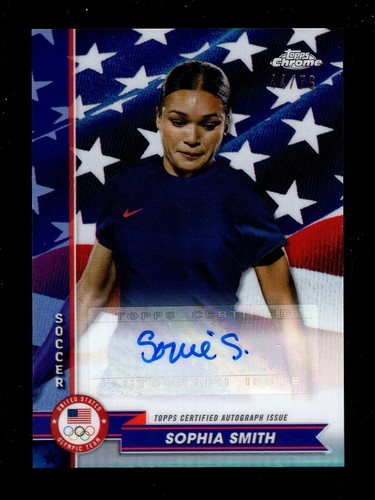 2024 TOPPS CHROME OLYMPICS US FLAG REFRACTOR SOPHIA SMITH AUTO ...