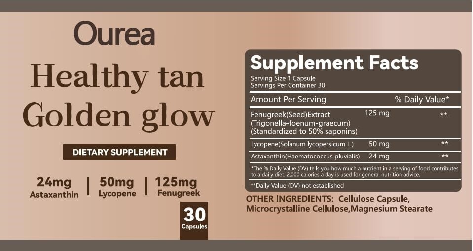 Ourea Healthy Tan Golden Glow - 30 Capsules - FREE Same Day Ship Monday ...
