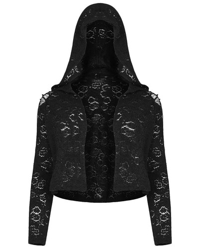 Punk Rave Plus Size Womens Gothic Steampunk Hooded Lace Cardigan Shrug ...
