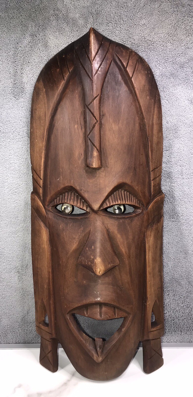 Tribal Mask 16” Masai Mask Kenya Africa Vintage Hand Carved Google Eyes ...