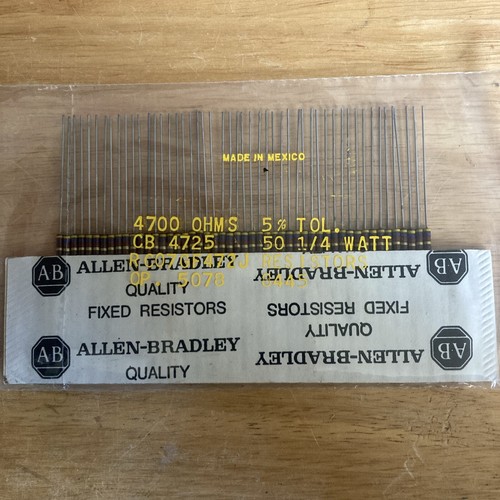 Allen-Bradley Fixed Resistors 4700 OHMS CB 4725 RC07GF472J OP .5078 50 ...