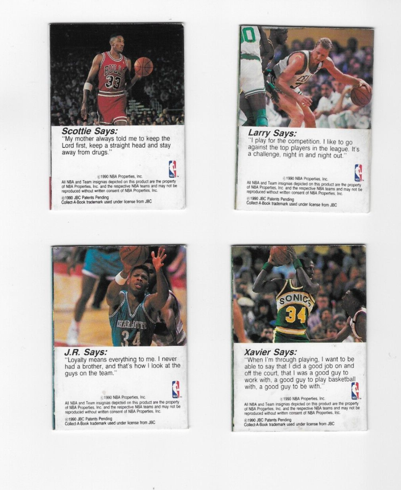 LOT OF 4 1990 NBA Hoops Collect A Books Larry Bird Scottie Pippen ...