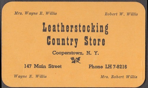 Leatherstocking Country Store Cooperstown NY business card ca 1940s | eBay