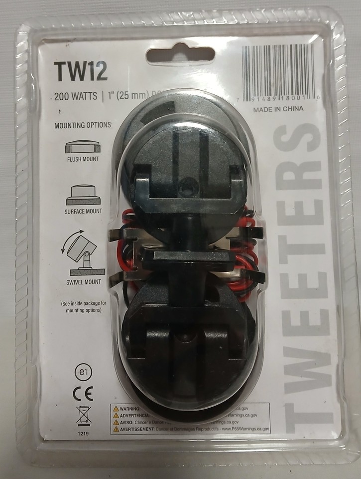 NIB! Boss Audio 200 Watts 1" Dome Tweeters TW12 Surface, Flush & Swivel ...