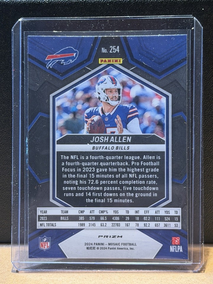 2025 Mosaic Josh Allen National Pride Color Match Blue Reactive MVP ...