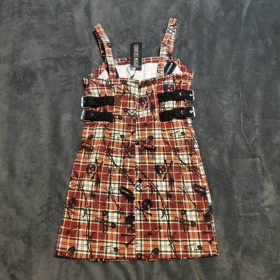 Dolls Kill Current Mood Emo Punk Rock Plaid Mini Dress M | eBay