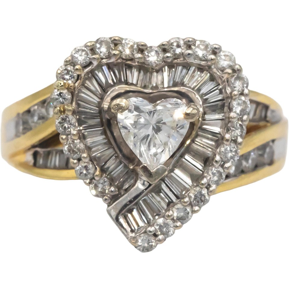 A. NAPADOL 18k White & Yellow Gold 1.47CT Diamond Heart Ring w/ 0.47CT Center | eBay