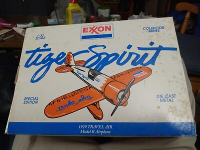 EXXON "Tiger Spirit" 1929 Die Cast Metal Travel Air Airplane Bank Model ...