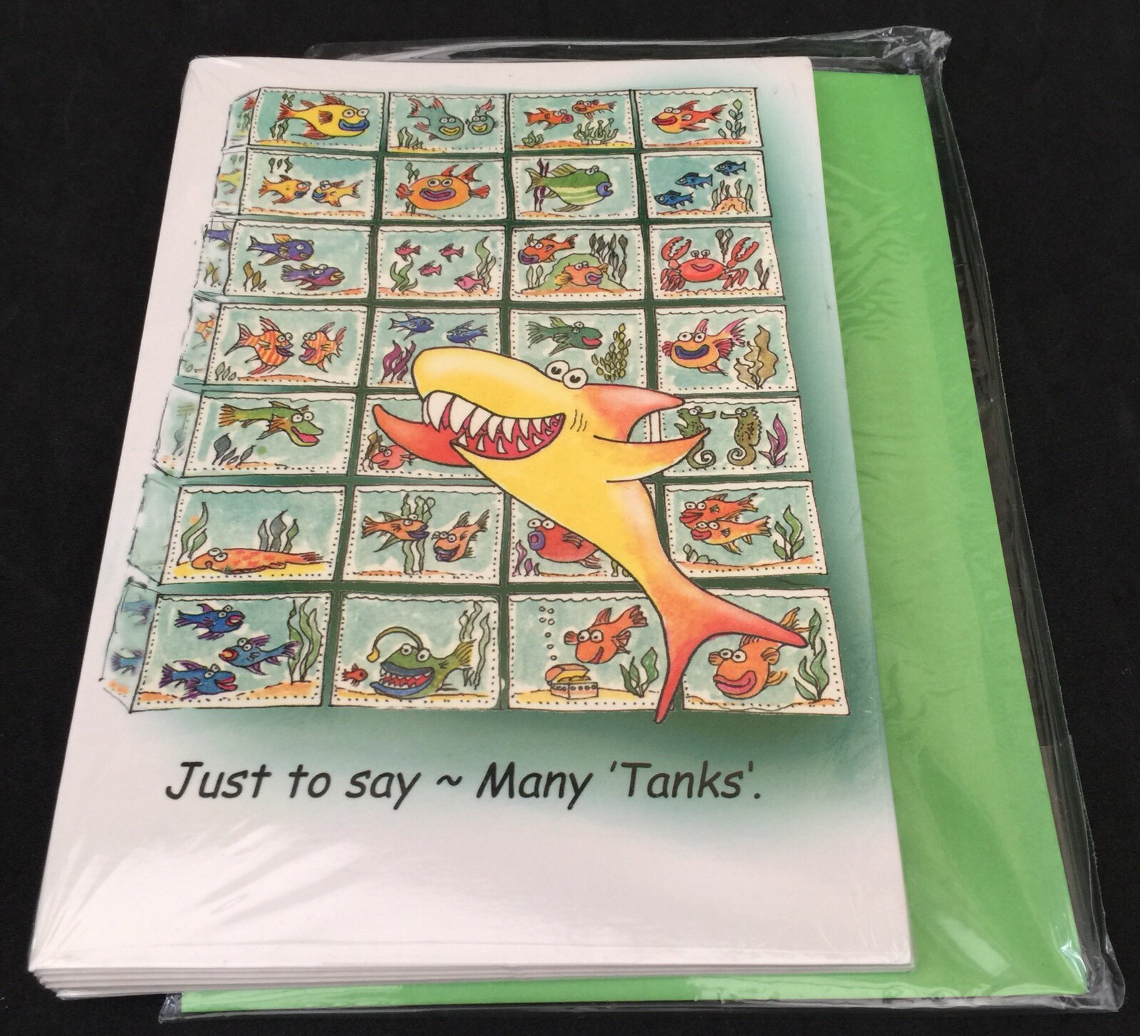 Pack of 6 Shark ‘Many Tanks’ Thank You Cards & Envelopes - Blank For ...