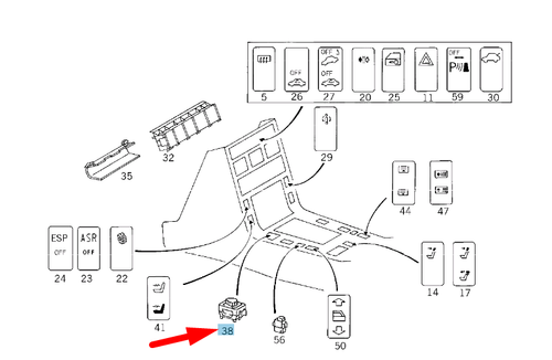 New MB S W140 Mirror/Steering-Column Memory Switch A1408206610 | eBay
