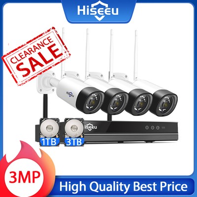 Hiseeu 3MP WIFI Wireless Security Camera System Outdoor CCTV NVR with ...