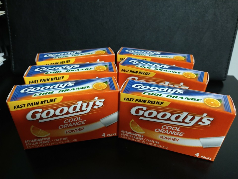 Goody's Cool Orange Headache Powders 24 ct (6-4packs) Exp 04/27 | eBay