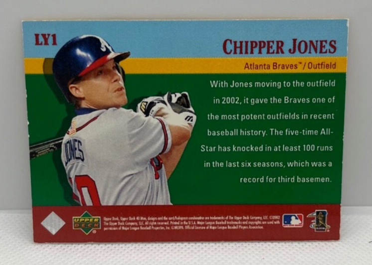 2002 Upper Deck 40 Man Lumber Yard Chipper Jones #LY1 Atlanta Braves MLB | eBay