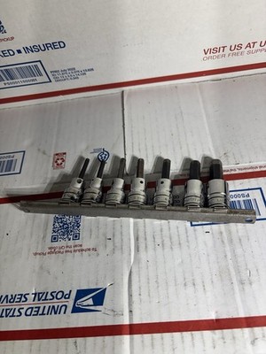 SNAP-ON 3/8" DRIVE 8PC SAE STANDARD HEX BIT SOCKET SET 1/8"-3/8 ...