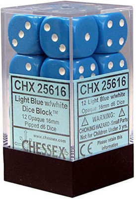 DND Dice Set- D&D Dice-16Mm Opaque Light Blue and White Plastic ...