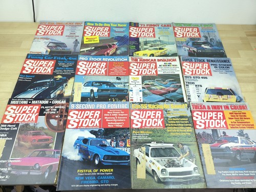 Super Stock Magazine Lot Of 12 Vintage 1973 Dull Year Set Drag Racing ...