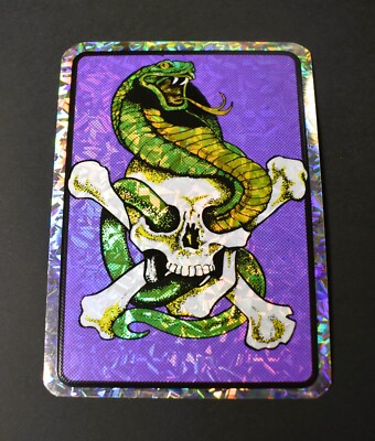 SKULL COBRA Prism Vending Machine Sticker Horror Skeleton snake cross ...