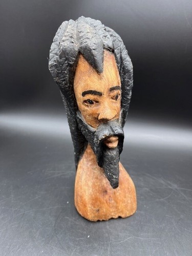 Hand Carved Wood Bob Marley Rastafarian Jamaican Man Art Statue Figure ...
