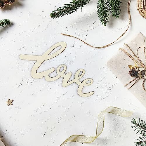 8 Pack Wood Love Cutouts Unfinished Wooden Love Hanging Ornaments DIY ...
