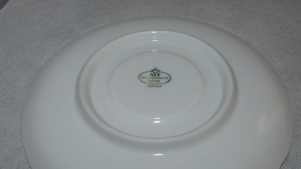 alt Tirschenreuth 1838 Germany Form Salzburg uni weiß Untertasse 14 cm ...