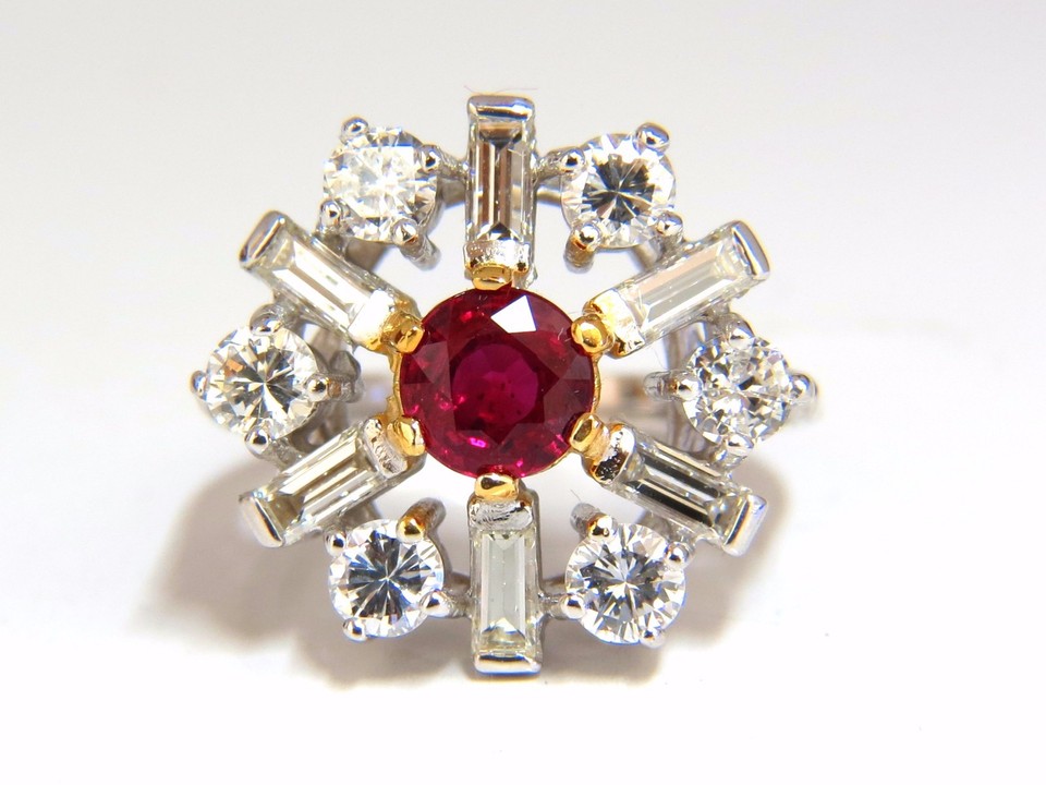 GIA Certified 2.45ct. Natural Ruby Diamonds ring 14kt Art Deco ...