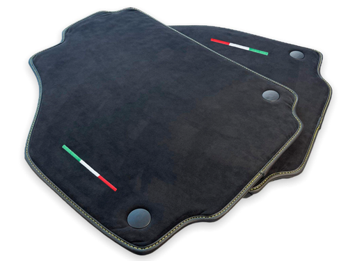 Floor Mats For Ferrari 488 GTB Black Alcantara Leather Tailored Carpets ...