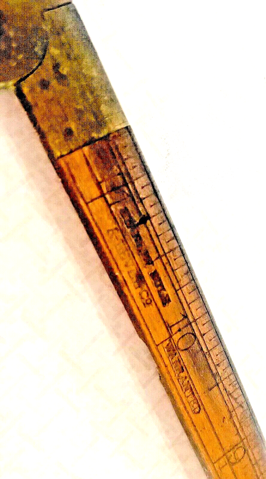 STANLEY Rule Level #84 24” Folding Ruler Boxwood Brass Measuring Tool ...