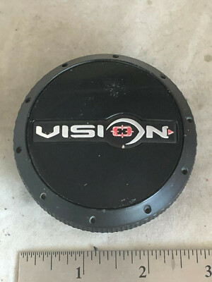 Vision Wheels Wheel Rim Flat Black Hub Cover Center Cap C425 C-425 C ...