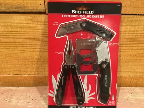 Sheffield 4 Piece Multi-Tool and Knife Set - 2 Utility Knife And 2 ...
