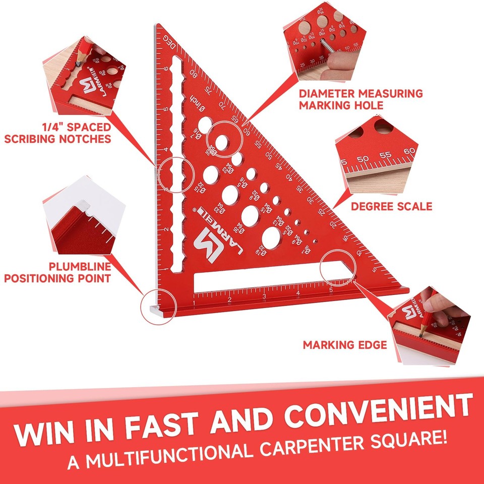 Rafter Square 7 Inch and Framing Square 12 Inch Carpenter Square Set ...